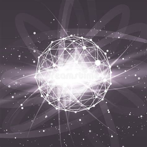 Wireframe Mesh Polygonal Element Sphere With Stock Vector Illustration Of Orbit Planet