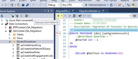 using c to add stored procedures from solution folder to sql server