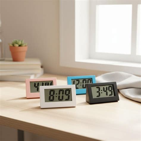 Mini Digital Desk Clock Portable Lcd Date Clock Silent Electronic