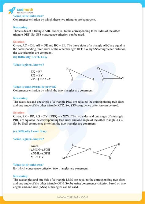 Ncert Solutions Class 7 Maths Chapter 7 Congruence Of Triangles