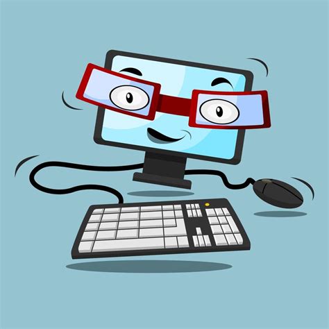 Editable Vector Illustration Of Fictional Character Of A Geek Computer For Additional Element Of
