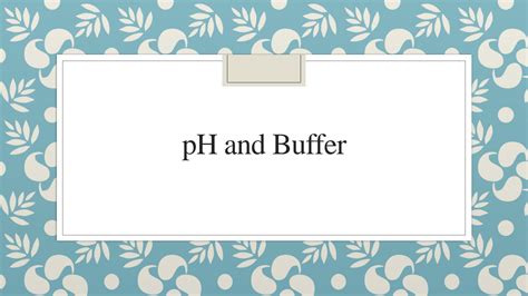 SOLUTION Ph And Buffer Studypool