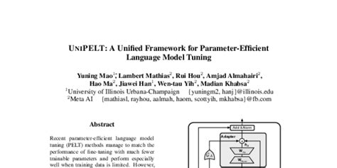 Unipelt A Unified Framework For Parameter Efficient Language Model Tuning Acl Anthology