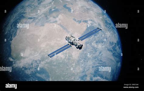 Illustration 3d Animation Of Beautiful Earth Planet Spinning In Outer