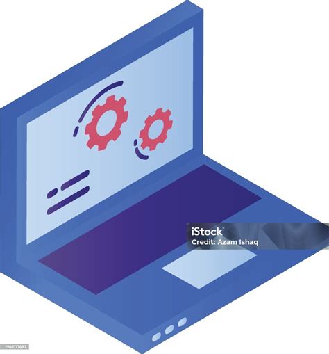 Laptop Customization And Configuration Isometric Concept Host Management Vector Icon Design