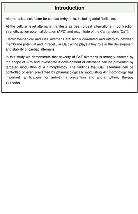 Introduction Alternans Is A Risk Factor For Cardiac Arrhythmia Including Atrial Fibrillation