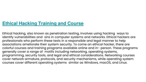 Ppt Exploring The World Of Ethical Hacking Types Training And Career Opportunities