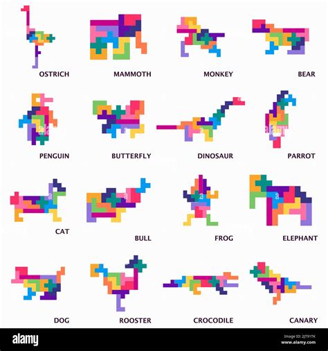 Set Of Block Puzzle Pentamino Puzzle Tetris Stock Vector Image And Art Alamy