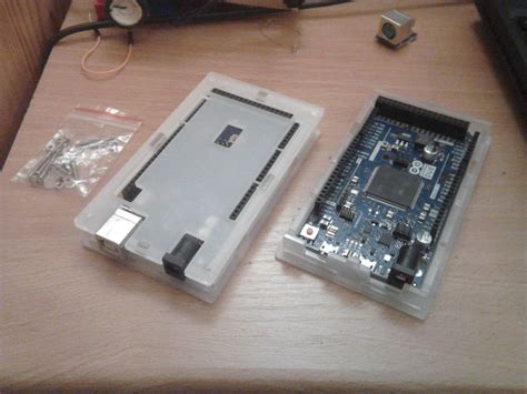 Arduino Uno Proto Shield Is Firm On Mega Acrylic Box Around Due And Works Arduino Due