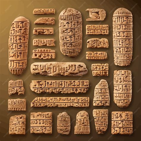 Premium Vector Akkadian Cuneiform Assyrian And Sumerian Writing