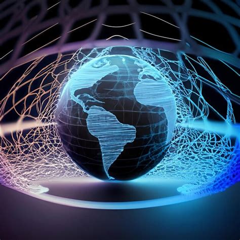 Premium Photo Global World Telecommunication Network With Nodes