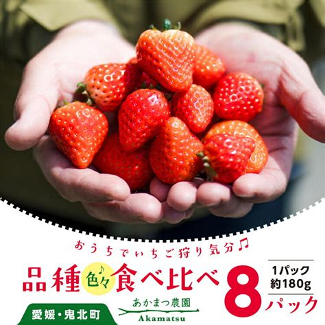 楽天市場ふるさと納税いちご 食べ比べ 8パック あかまつ農園 苺 いちご イチゴ 果物 フルーツ 農家直送 レッドパール 紅い雫 紅