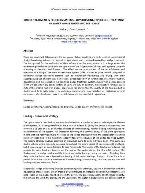 Nielsen S Cooper D Sludge Treatment In Reed Beds Systems
