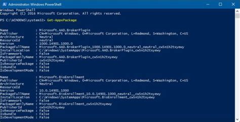 Windows Powershell Get Appxpackage