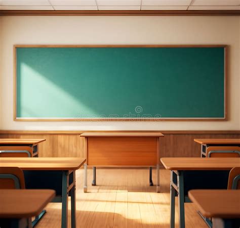 A Empty Classroom With Bench Chair Table And Blank Board Stock Illustration Illustration Of A Empty Classroom With Bench Chair Table And Blank Board Stock Illustration Illustration Of