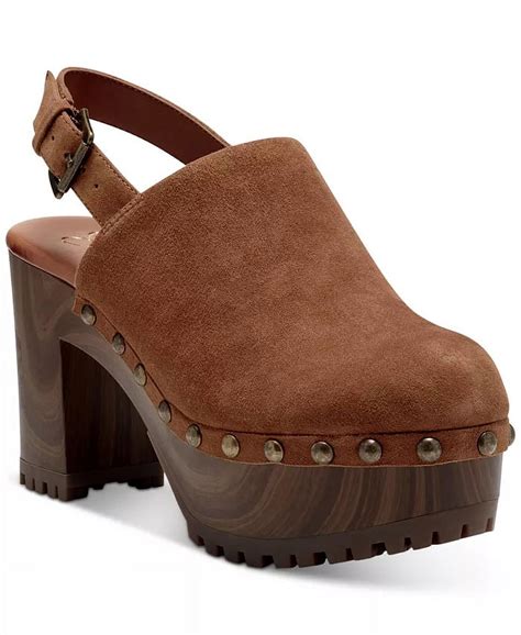 Jessica Simpson Tiarah Tobacco Suede Block Heel Ankle Strap Rounded Toe