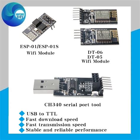 Ch340 Porta Serial Esp8266 Esp 01 Esp 01s Firmware Wifi M Dulo Downloader Esp M Dulo