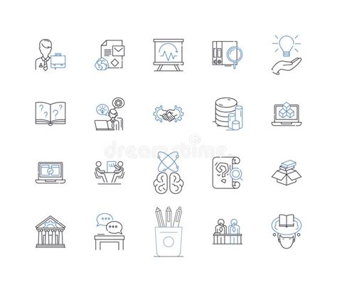 Strategic Planning Line Icons Collection Vision Strategy Goal Objectives Mission Tactics