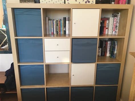 Ikea Kallax Cube Storage Unit With Shelves Cupboards And Drawers And A Desk In St