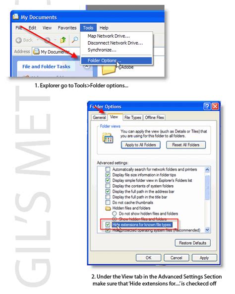 How To Disable Enable File Extensions In Windows XP