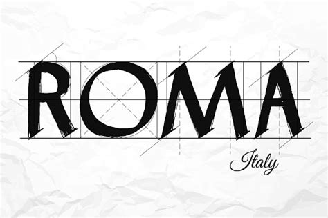 손으로 잉크에 로마의 비문 기념품 상품 엽서 현수막 관광 책자에서 사용할 수 있습니다 격리 된 요소 벡터 일러스트 레이 션 검은색에 대한 스톡 벡터 아트 및 기타 이미지