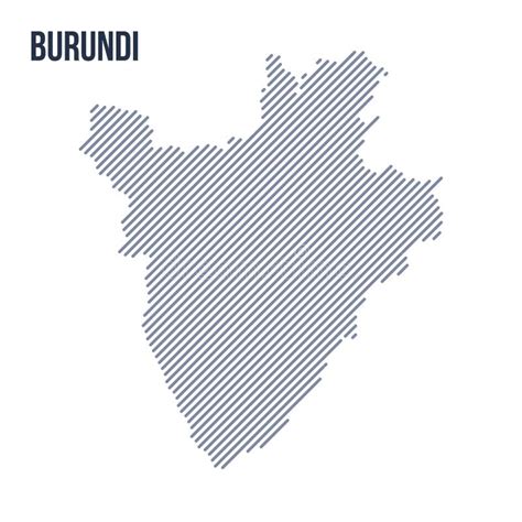 Vector Abstract Hatched Map Of Burundi With Oblique Lines Isolated On A White Background Stock
