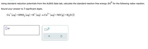 solved using standard reduction potentials from the aleks