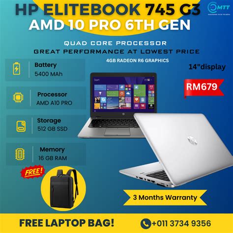 HP ELITEBOOK 745 G3 6th Gen AMD A10 PRO 8700B QUAD CORE Shopee Malaysia