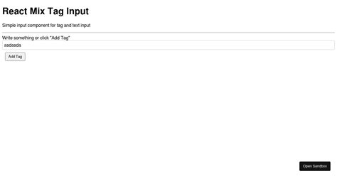 React Mix Tag Input Examples CodeSandbox