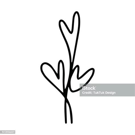 심장 식물 아이콘 추상 손으로 그린 꽃 선 아트 상징 자연 사랑 생태학 및 환경에 대한 평면 컬러 글리프 일러스트 레이 션 0