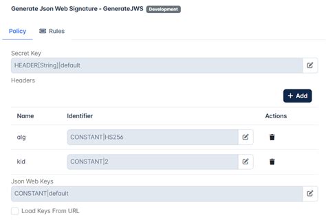 Generate Json Web Signature