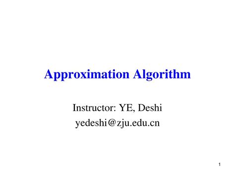 Ppt Approximation Algorithm Powerpoint Presentation Free Download