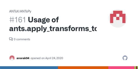 Usage Of Ants Apply Transforms To Points · Issue 161 · Antsx Antspy · Github