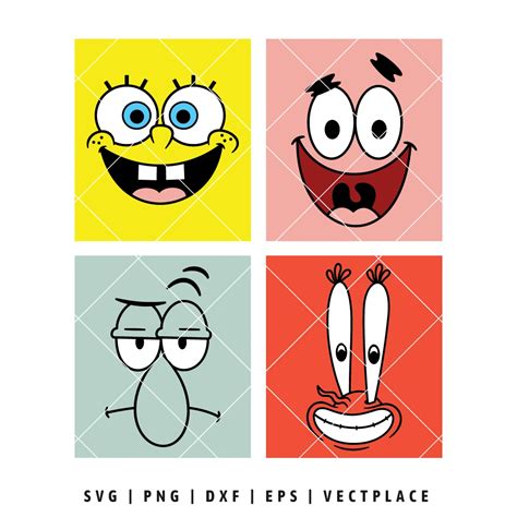 Spongebob Faces Svg Vectplace