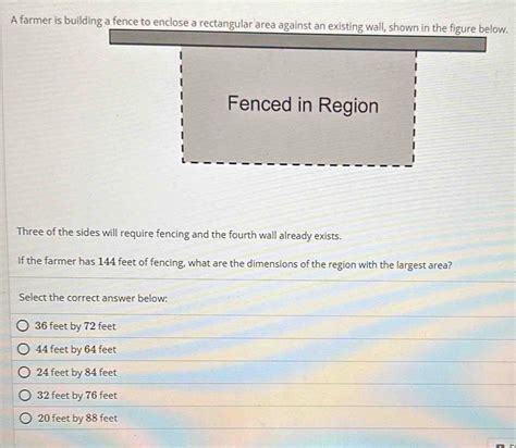 Solved A Farmer Is Building A Fence To Enclose A Rectangular Area