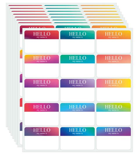 Buy Pcs Name Tags Rainbow Sticker Hello My Name Is Stickers Color Hello My Name Is Name