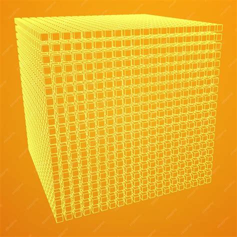 Premium Vector Wireframe Mesh Cube