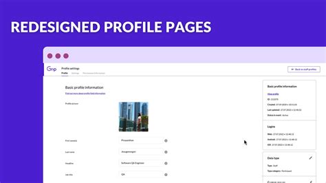 Profile Pages Dashboard Redesign