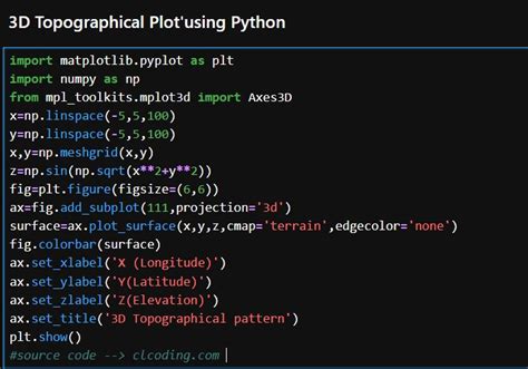 3d Topographical Pattern Using Python ~ Computer Languages Clcoding