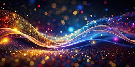 Abstract Glittering Wave Of Light And Color A Dynamic Sparkle Background Generative Ai Stock