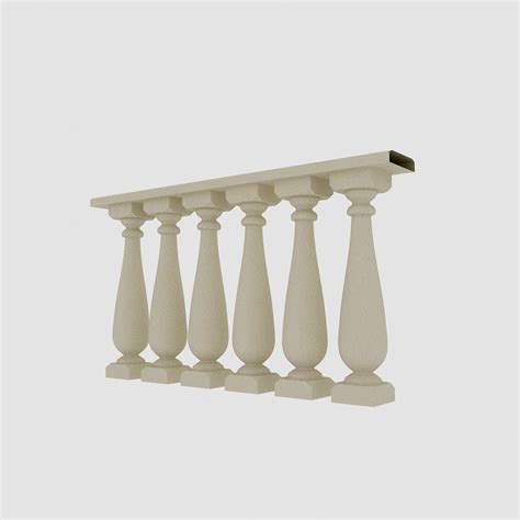 3d Model Classical Railing Vr Ar Low Poly Cgtrader
