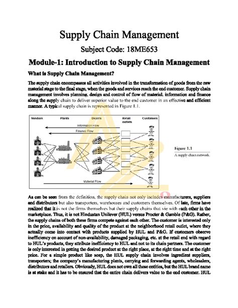 SCM To Lecture Notes Supply Chain Studocu
