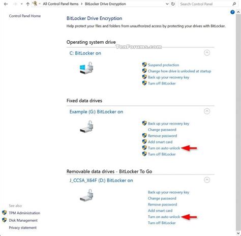 Turn On Or Off Auto Unlock For BitLocker Drive In Windows Tutorials