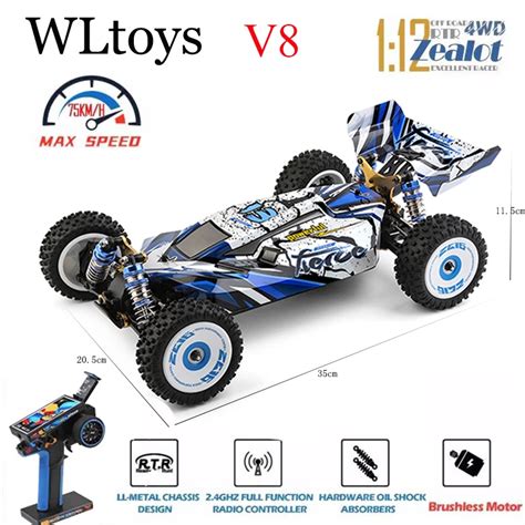 무선 Rc 카 Wltoys 성인용 고속 원격 제어 오프로드 드리프트 4wd 브러시리스 모터 레이싱 티몬