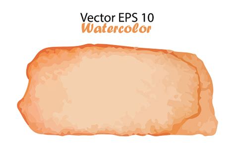 벡터 수채화 줄무늬 그림은 흰색 배경에 격리되어 있습니다 텍스트 또는 견적용 주황색 브러시 스트라이프 개념에 대한 스톡 벡터