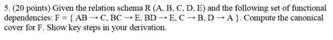 solved database systems compute the canonical cover for a