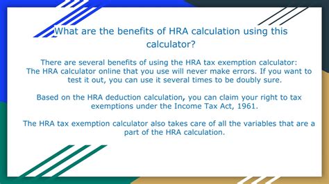 PPT HRA Calculator For HRA Calculation In India 2023 HDFC Life PowerPoint Presentation ID