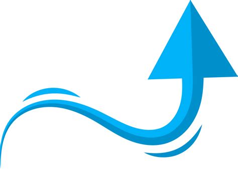 Hand Drawn Blue Curved Arrow Shape In Doodle Style 21997172 Png