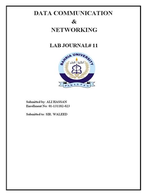 Data Communication And Networking Lab Journal 11 Pdf Router Computing Routing
