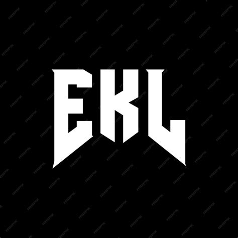 기술 회사 Ekl의 글자 로고 디자인 검은색과 색 색상 조합 Ekl 로고 Ekl 터 Ekl 디자인 Ekl 아이콘 Ekl 알파 Ekl 타이포그래피 로고 디자인 프리미엄 벡터